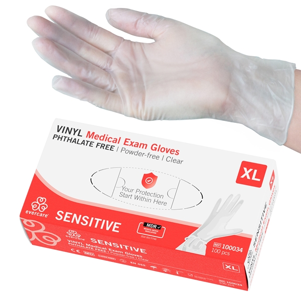 evercare® Examination Gloves, Vinyl SENSITIVE | Evercare Medical